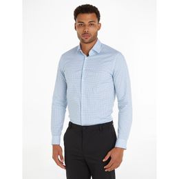 Calvin Klein Langarmhemd &raquo;POPLIN CHECK PRINT SLIM SHIRT&laquo; Bright White 38 - N-Gr N-Gr 38 Hemd von Calvin Klein Menswear