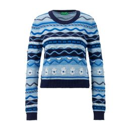 United Colors Of Benetton Jacquardpullover mit verschiedenen Strickmustern blau-gemustert L (40) L (40) Rundhalspullover von Benetton