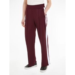 Tommy Hilfiger Sweathose »BLOCKED STRIPE RW PANT« mit Logostickerei Deep_Rouge M (38) - N-Gr N-Gr M (38) Sweatpants von Tommy Hilfiger Womanswear