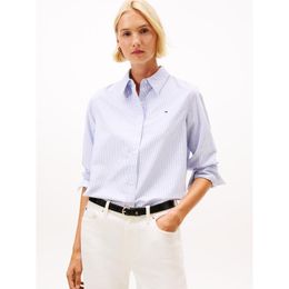Tommy Hilfiger Hemdbluse &raquo;OXFORD RELAXED FIT SHIRT mit Hemdblusenkragen und Stickerei&laquo; mit Streifen Classic Ithaka Stp Breezy Blue 44 44 Klassische...