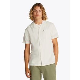 Tommy Jeans PLUS Kurzarmhemd &raquo;TJM LINEN BLEND CAMP SS EXT&laquo; Mit V-Ausschnitt Ecru 3XL - N-Gr N-Gr 3XL Kurzarmshirt vom Tommy Jeans