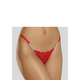 Petite Fleur Gold String rot Gr. 36/38 für Damen. Figurbetont
