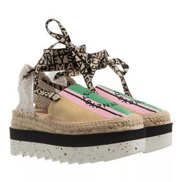 Stella McCartney Espadrilles - Gaia Striped Raffia Platform Espadrilles - Gr. 36 (EU) - in Bunt - f&uuml;r Damen