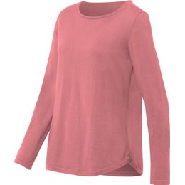 CR&Eacute;ATION L Damen Baumwollpullover mit &uuml;berlappendem Saum korallenrot Gr&ouml;&szlig;e 46