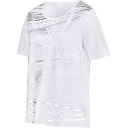CR&Eacute;ATION L Damen Kurzarmshirt mit Folien-Print wei&szlig; Gr&ouml;&szlig;e 46