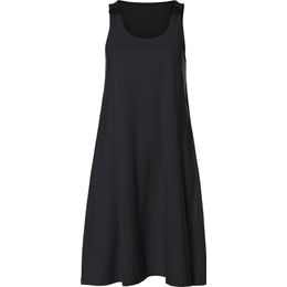 CRÉATION L Damen Sommerkleid mit Zierringen an den Trägern schwarz Größe 48/50