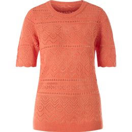 Damen Ajourpullover in pflegeleichter Qualit&auml;t papaya, Gr&ouml;&szlig;e 38