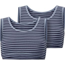 wäschepur Damen Bustier marine-geringelt Größe 36/38
