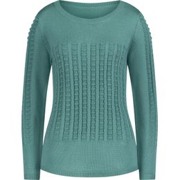 CR&Eacute;ATION L Damen Langarm-Pullover mit 3D-Strickmuster salbei Gr&ouml;&szlig;e 46