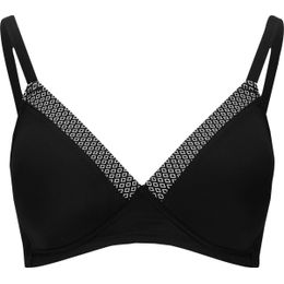 w&auml;schepur Damen T-Shirt-BH ohne B&uuml;gel aus dehnbarem Material schwarz-bedruckt Gr&ouml;&szlig;e 90B
