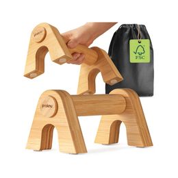 Praknu Liegestützgriffe Holz Push Up Parallettes, ergonomisch & rutschfest | Gr.: onesize