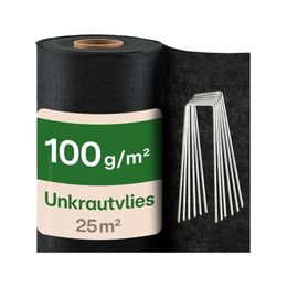Praknu Unkrautvlies 100g/m² mit 12 Erdankern - ?????????? & UV-Stabil | Gr.: onesize