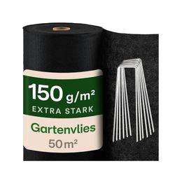 Praknu Gartenvlies 150g/m² mit 24 Erdankern ?????????? ?????????? & Reißfest | Gr.: onesize