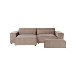 Beliani 2-tlg Ecksofa HELLNAR in Braun | Gr.: onesize