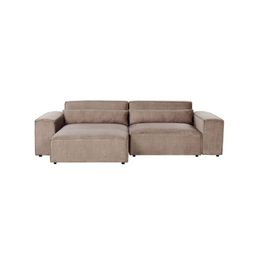 Beliani Ecksofa HELLNAR in Braun - (W) 262 x (H) 70 x (L) 176 cm | Gr.: onesize