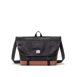HERSCHEL Cove Messenger - Umhängetasche 16" 38 cm (grid-black) in black/saddle brown | Gr.: onesize