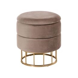 Beliani Pouf ELGIN in Beige/Gold - (W) 37 x (H) 42 x (L) 37 cm | Gr.: onesize