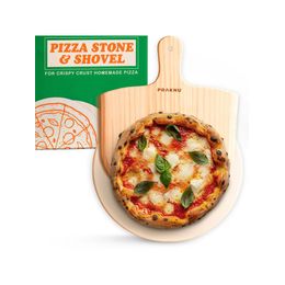 Praknu Pizzastein f&uuml;r Backofen & Gasgrill inkl. Pizzasschieber - 2er Set | Gr.: onesize