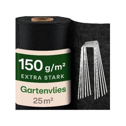 Praknu Gartenvlies 150g/m² mit 12 Erdankern – Extra Stark & Reißfest | Gr.: onesize