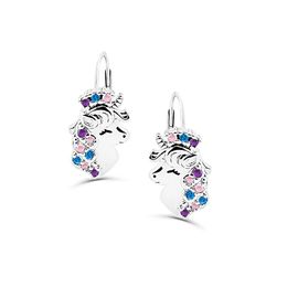 schmuck23 Silber Ohrringe 925 Einhorn Zirkonia 0,7 cm x 0,8 cm | Gr.: onesize