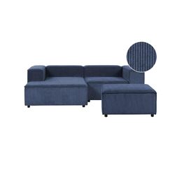 Beliani 3-tlg Modulsofa ARDAL in Blau/Schwarz | Gr.: onesize