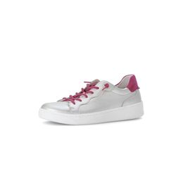 Gabor Leder-Sneakers in Silber/ Fuchsia | Gr.: 36