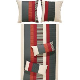 REDBEST Single-Jersey Bettw&auml;sche in rot-anthrazit | Gr.: 155 x 200 + 80 x 80 cm