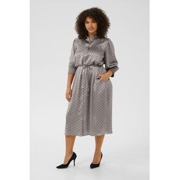 Kaffe curve Kleid KCemine Regular fit in Steeple Gray/Black Dot | Gr.: 46