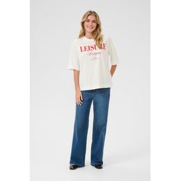 Kaffe T-Shirt kurzarm KAgissa Loose fit in Chalk w. Fiery Red | Gr.: M