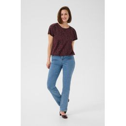 Kaffe Kurzarm-Bluse KAbeathe Loose fit in Fudge/Black Flower Print | Gr.: 44
