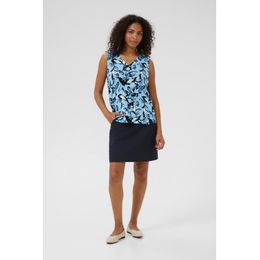 Kaffe &Auml;rmellose Bluse KAamber Regular fit in Blue Graphic Flower | Gr.: 42