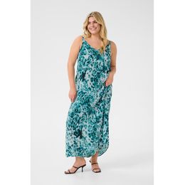 Kaffe curve Kleid KCjulia A-shape in Teal Leopard Print | Gr.: 50