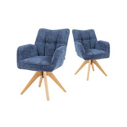 DUBI Möbel 2er-Set: Drehstuhl Mika-Theo in Blau - (B)59 x (H)84 x (T)66 cm | Gr.: onesize
