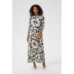 Kaffe Kleid KApedra Tight fit in Beige/Black/Blue Blurry Leaf | Gr.: 44