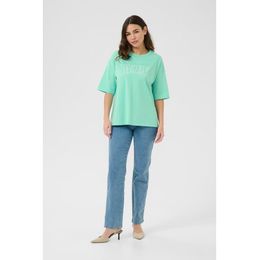 Kaffe T-shirt KAharries Oversize fit in Pool Blue W. Chalk Embroidery | Gr.: L