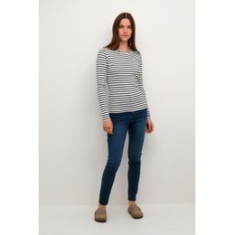 Kaffe Langarm-Shirt Liddy Regular fit in Chalk / 52737 Midnight Marine | Gr.: XS