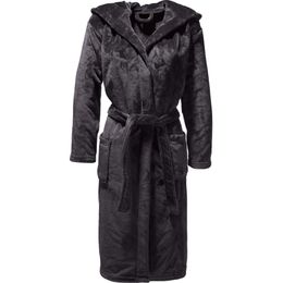 REDBEST Fleece Unisex-Bademantel mit Kapuze Perris in anthrazit | Gr.: M