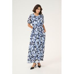 Kaffe Kleid KAelina Regular fit in Blue Flower Print | Gr.: 44