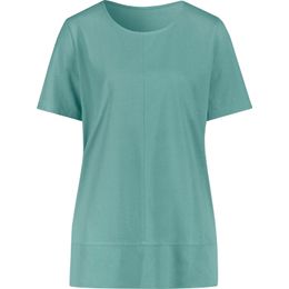 Damen Kurzarmshirt mit Ziern&auml;hten salbei, Gr&ouml;&szlig;e 38