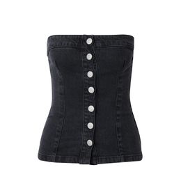 Daahls By Emma Roberts Exclusively For About You Top 'Danai' Damen Gr&ouml;&szlig;e L black denim