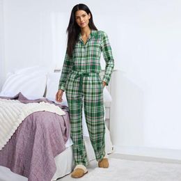 LANDS' END Pyjamahose aus reinem Baumwoll-Flanell, Damen,  Gr&uuml;n, Baumwolle, by Lands' End