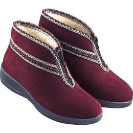 Damen Hausstiefel bordeaux, Gr&ouml;&szlig;e 39