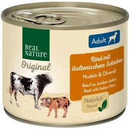 REAL NATURE Nassfutter Hund, Adult, Rind mit italienischem Schinken 24x200 g