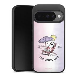 DeinDesign Google Pixel 10 Handy Premium Silikon H&uuml;lle Handyh&uuml;lle schwarz Case Snoopy Official Licensed Product Peanuts Silikon Premium Case