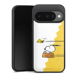 DeinDesign Google Pixel 10 Handy Premium Silikon H&uuml;lle Handyh&uuml;lle schwarz Case Snoopy Peanuts Children Silikon Premium Case