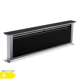 Klarstein Royal Flush Eco Dunstabzugshaube 840 m&sup3;/h Luftstrom kopffrei EEK A 64 dB LED Schwarz stainless_steel