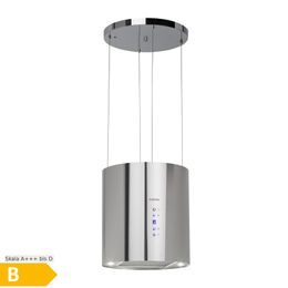 Klarstein Barett Inselabzugshaube &Oslash;35cm Umluft 560 m&sup3;/h LED Aktivkohlefilter Edelstahl geb&uuml;rstet