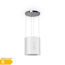 Klarstein Barett Inselabzugshaube &Oslash;35cm Umluft 560 m&sup3;/h LED Aktivkohlefilter Wei&szlig;