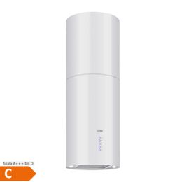 Klarstein Beretta Inselabzugshaube &Oslash;35cm Ab-/Umluft 650m&sup3;/h LED Aktivkohlefilter Wei&szlig;