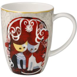 Tasse Goebel "K&uuml;nstlertasse R. Wachtmeister -Templi dell' amore", bunt, B:9cm H:11cm, Porzellan, Trinkgef&auml;&szlig;e, Tasse